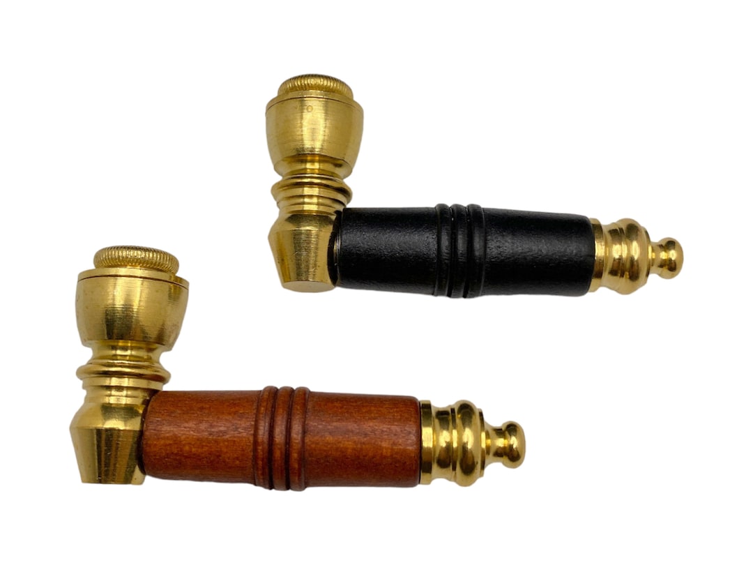 100% USA Made • Unfinished Brass Metal Hand Pipe With Wood Body - Etsy