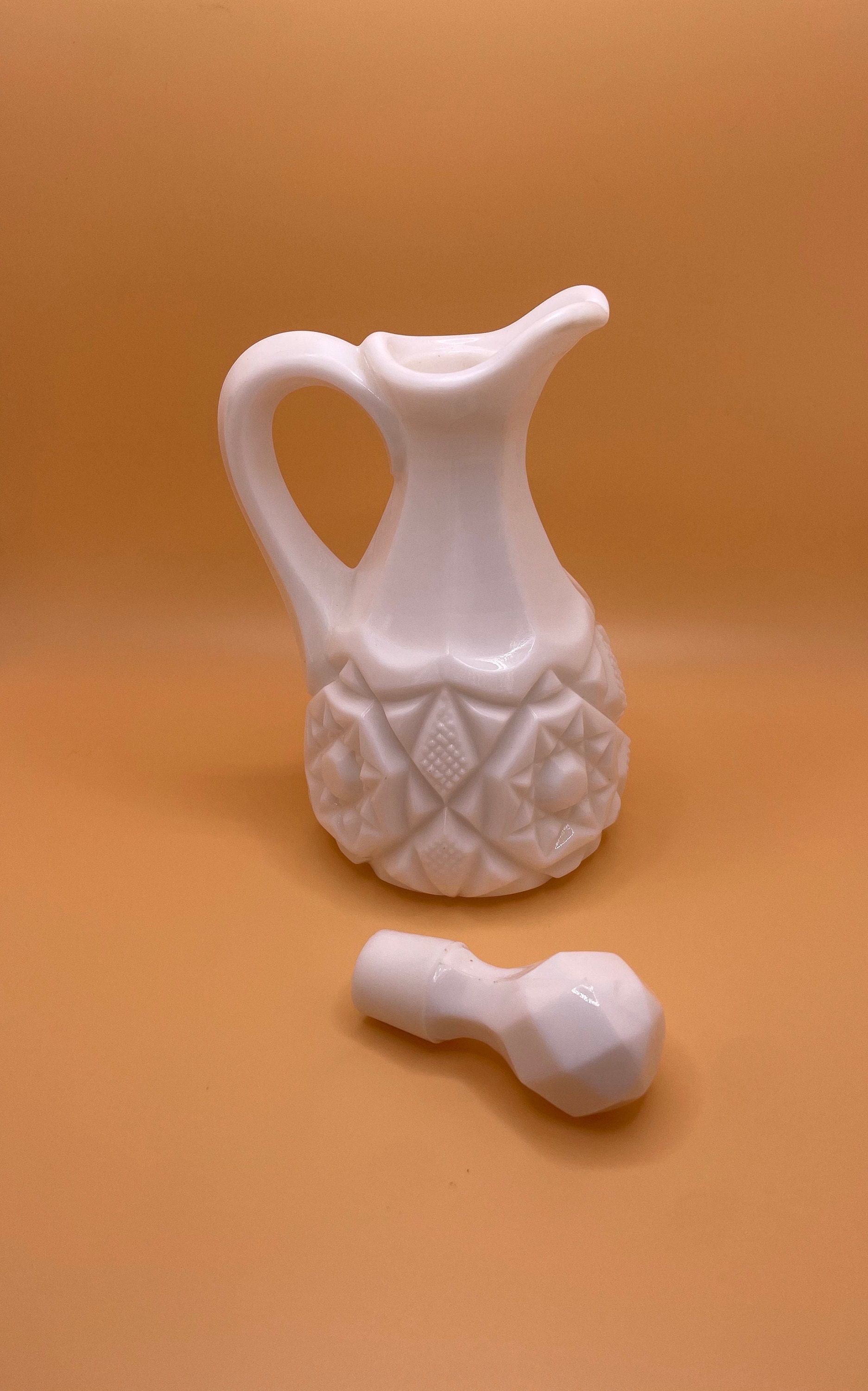 Small Milk Glass Oil Cruet - Etsy