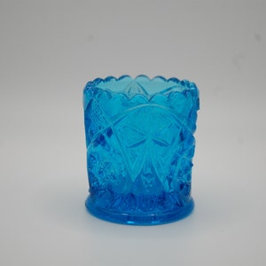 Vintage Blue Glass Toothpick Holder - Etsy
