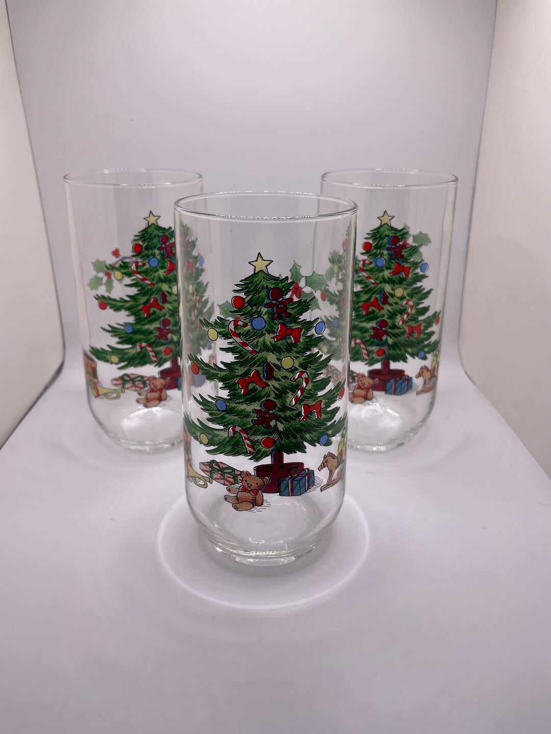 Christmas Tree Drinking Glasses set of 7 - Etsy