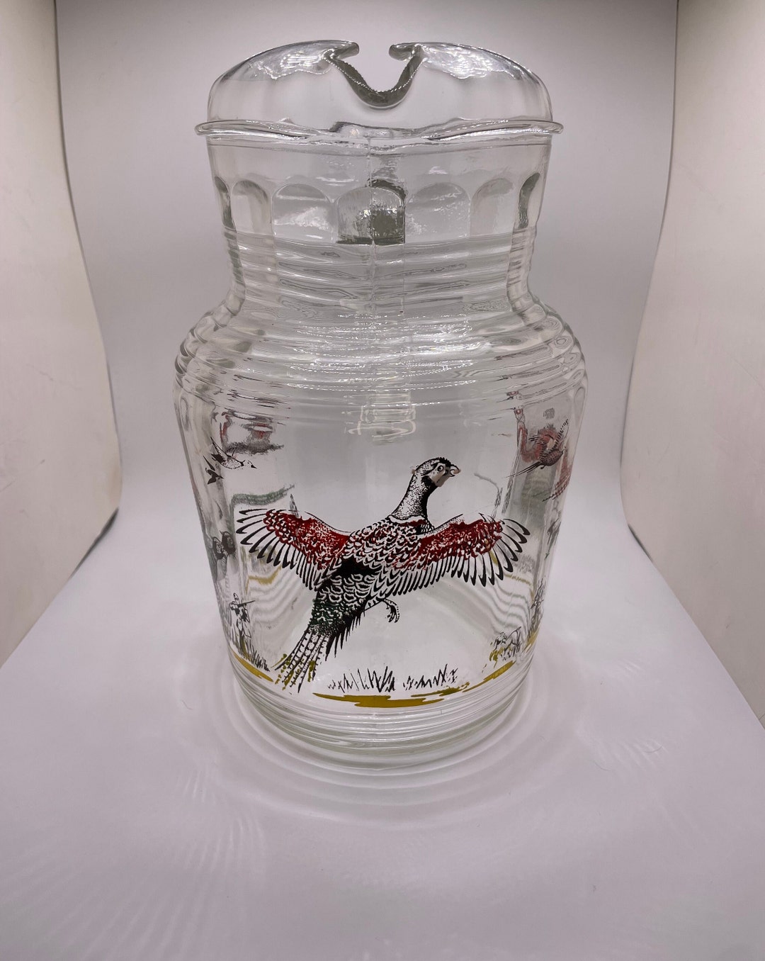 1950's Hazel Atlas Pheasants 80oz. Pitcher - Etsy