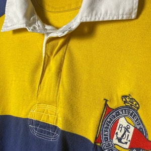 Vintage Polo by Ralph Lauren Rugby Shirt Men's 2XL BIG Blue and Yellow ...