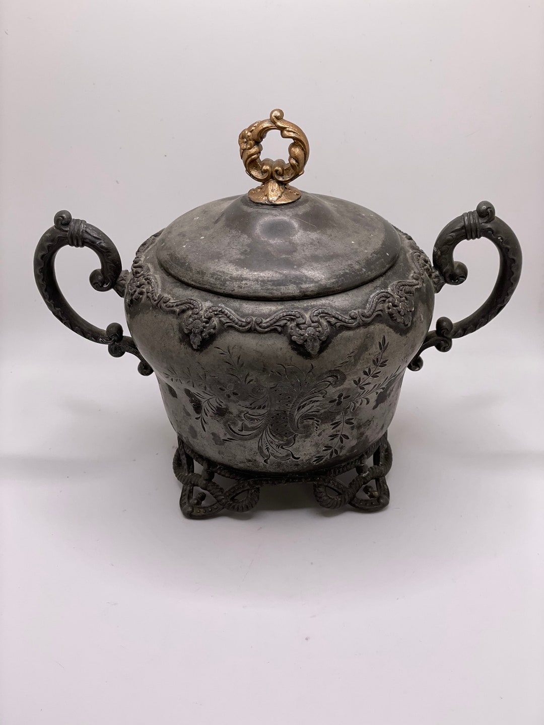 1800s Mermod & Jaccard St. Louis Quadruple Plate Heavy White Metal ...