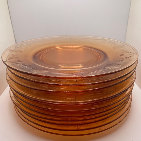 Amber Glass Plates - Etsy