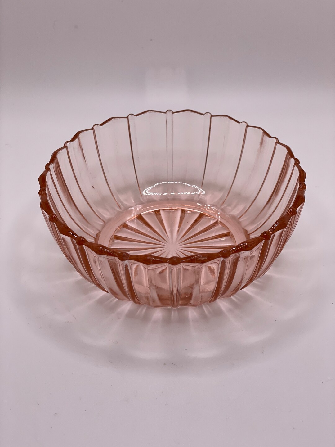 Anchor Hocking Pink Depression Glass Fruit/dessert Bowl in Queen Mary ...