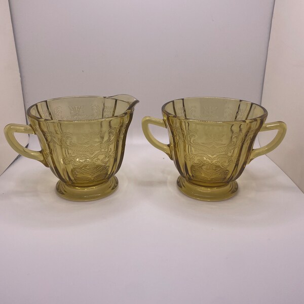 Madrid Pattern Amber Depression Federal Glass Etsy