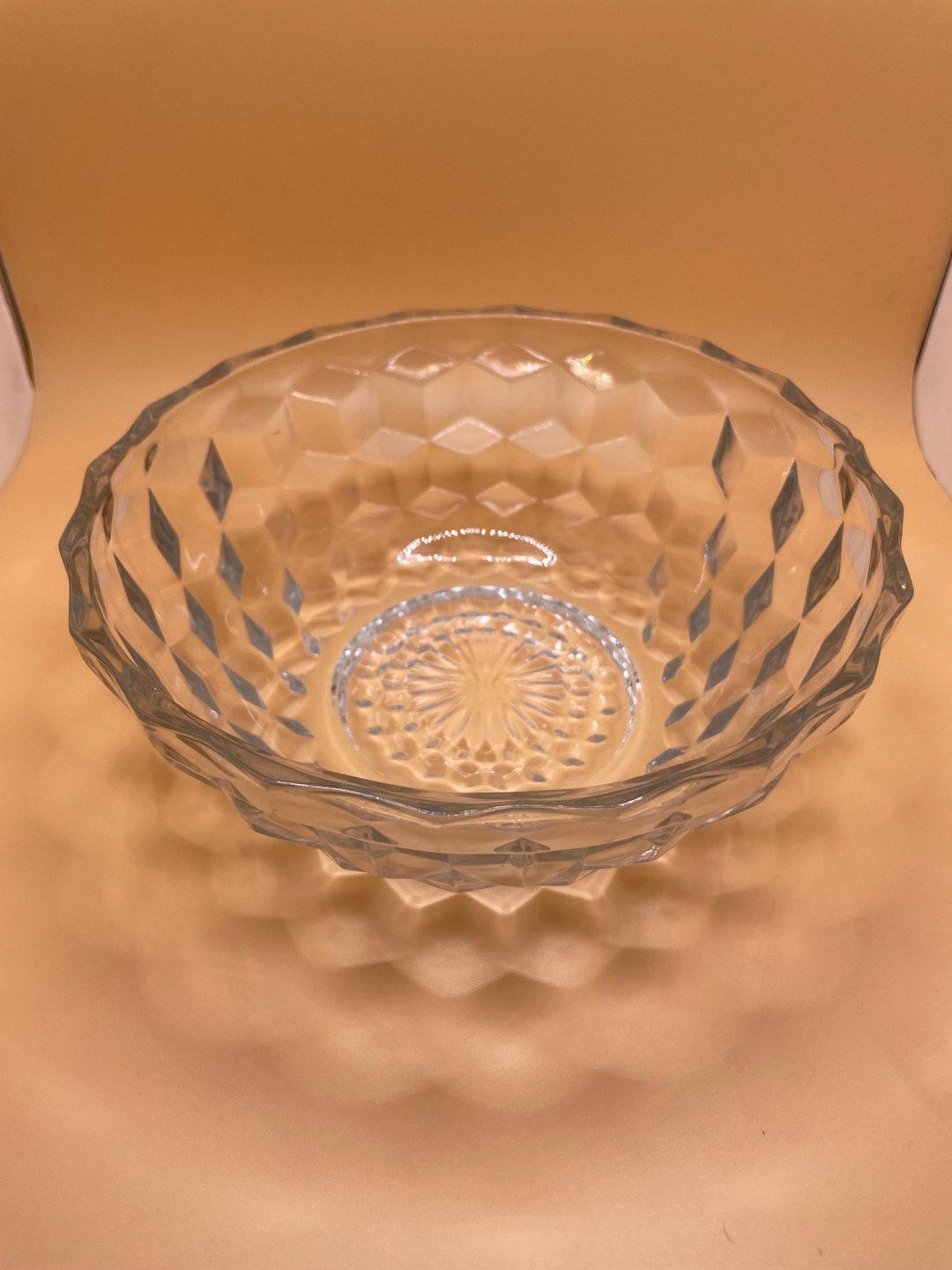 1930's Jeanette Depression Glass Small Bowl in Clear Cube Pattern - Etsy