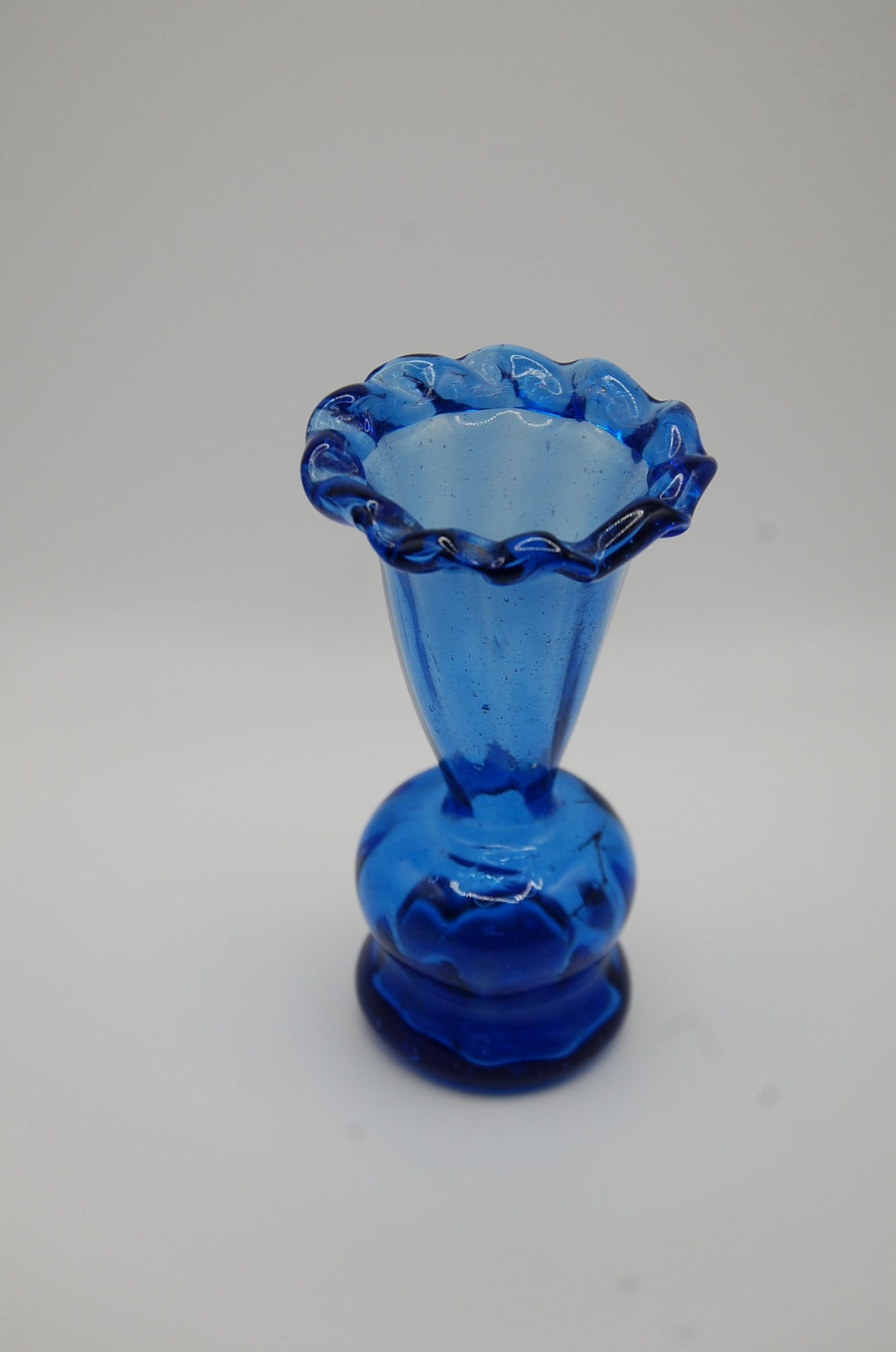 Small Blue Glass Vase - Etsy