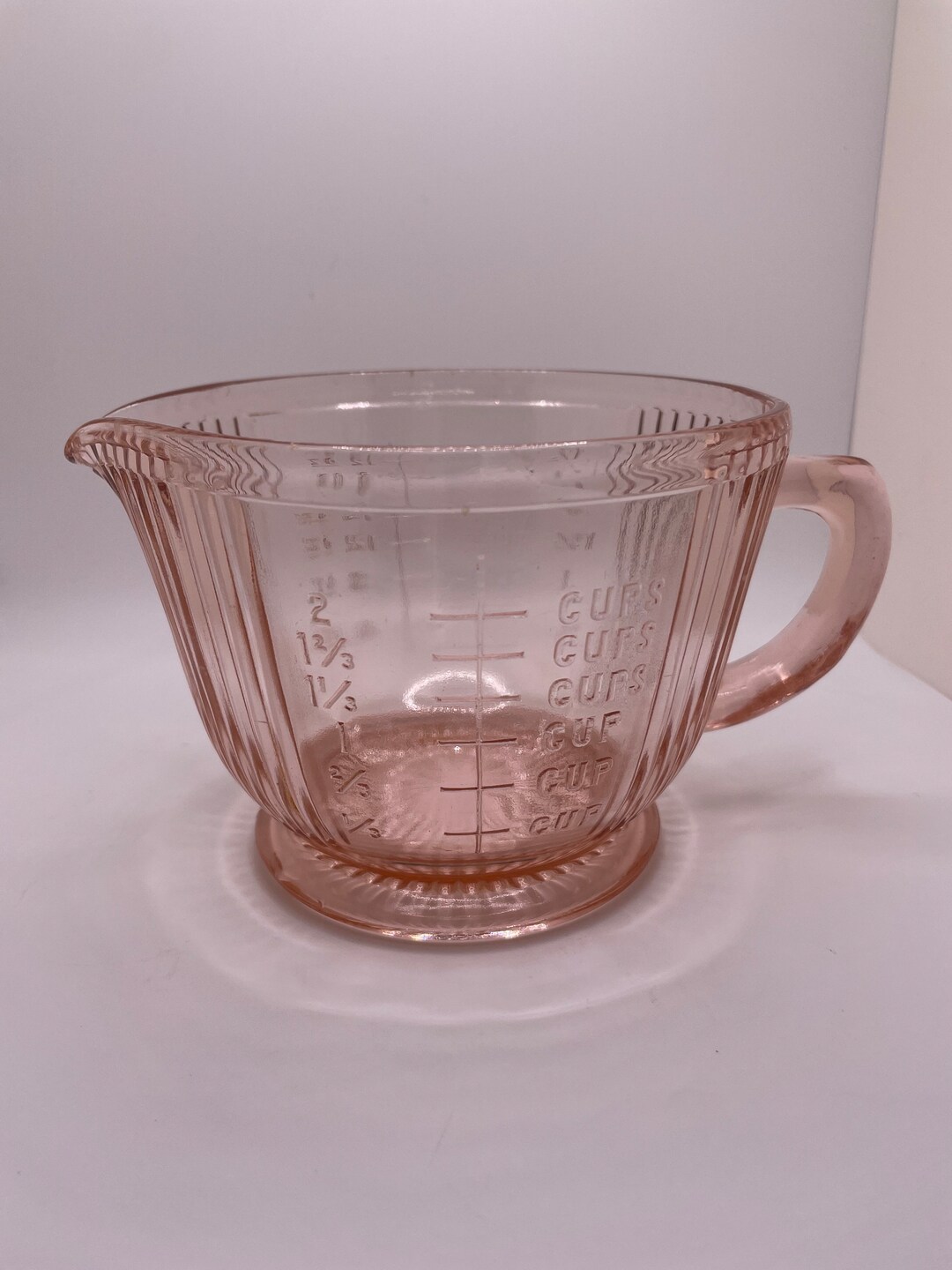 Vintage Rose Glass Measuring Cup - Etsy