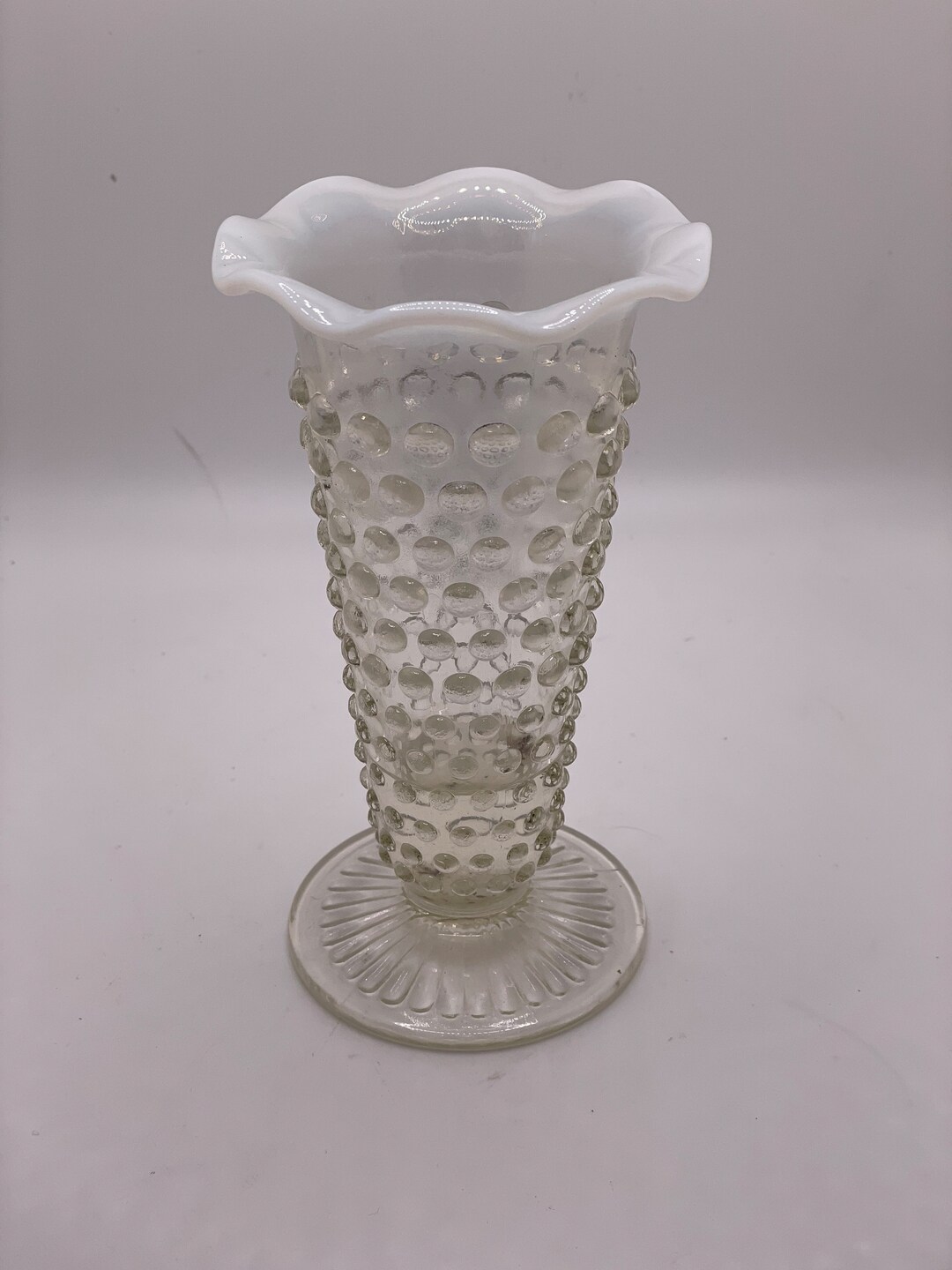 1950s Anchor Hocking Clear Opalescent Moonstone Hobnail Glass Vase - Etsy