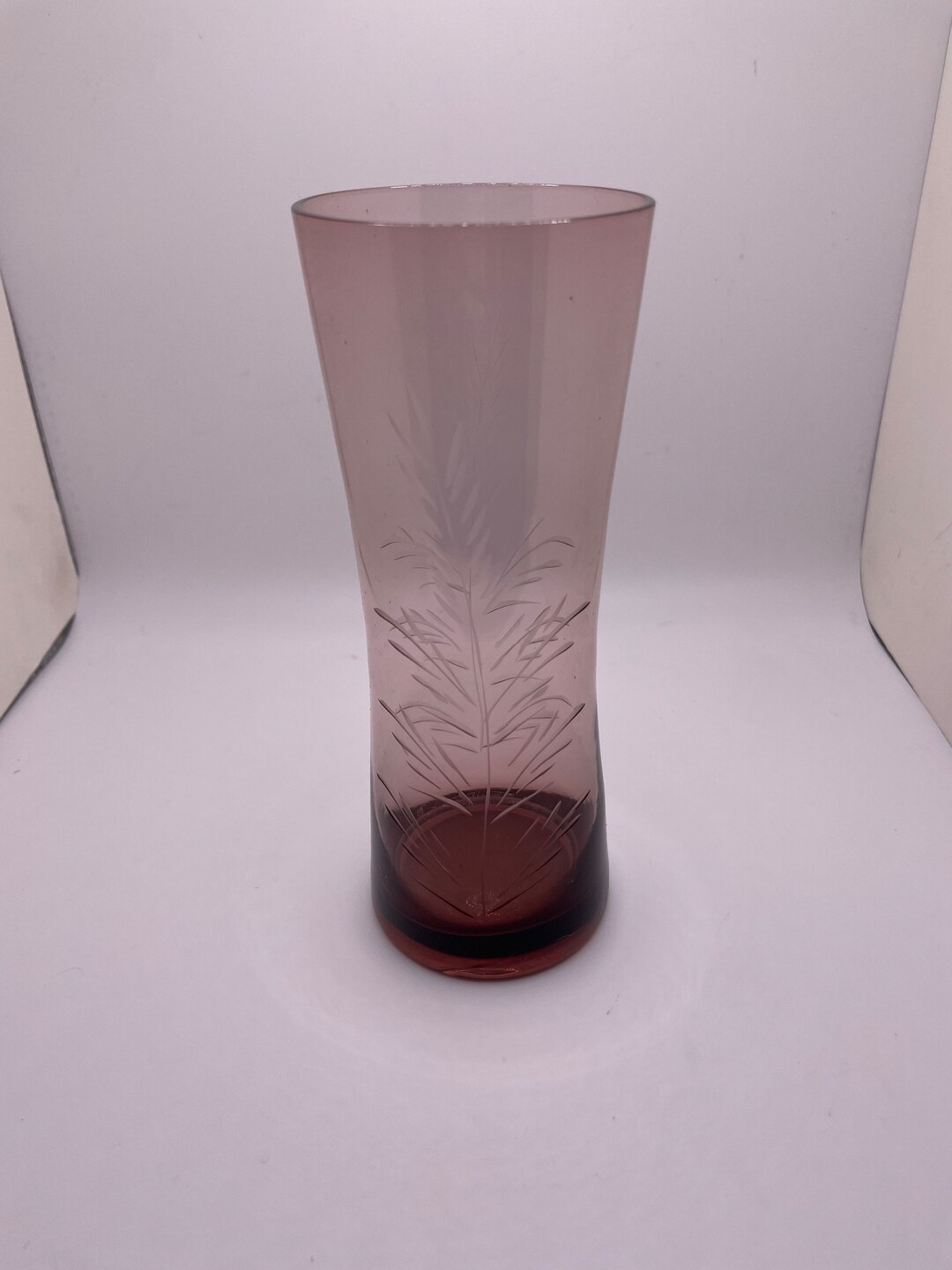 1940s Mauve Etched Glass Flower Vase - Etsy