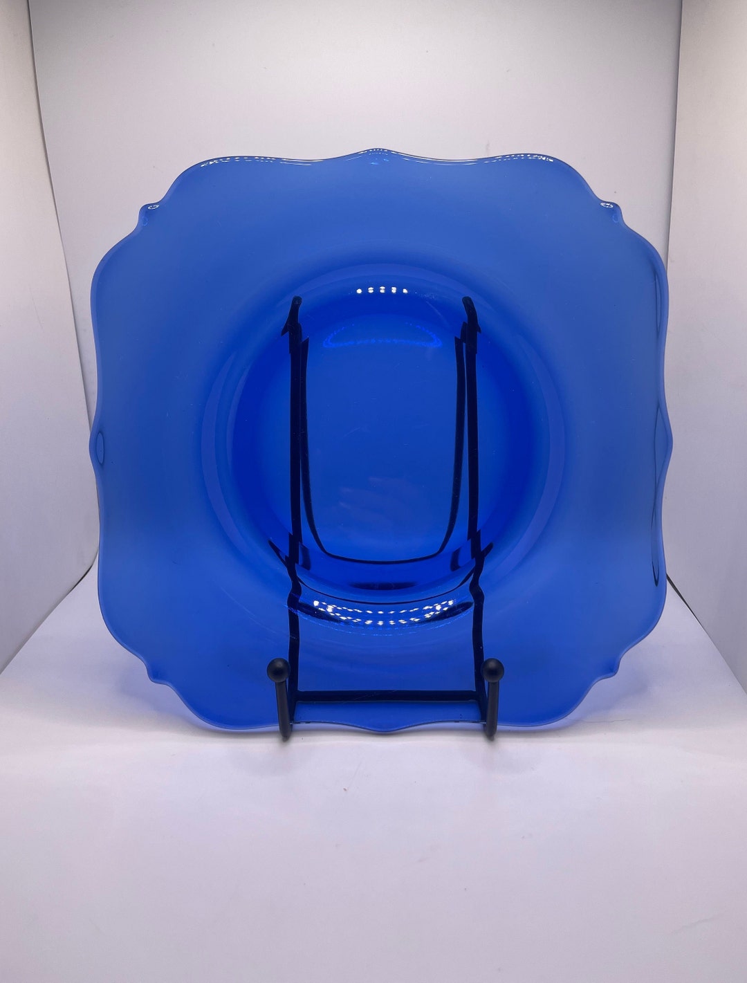 1930s Cobalt Blue Depression Glass Dinner Plate - Etsy