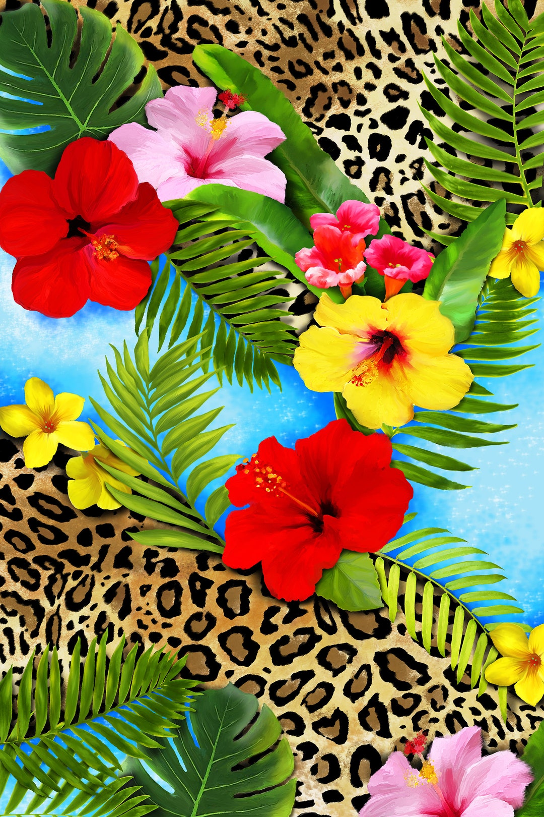 Giclée Print Tropical Leopard #6821 Textile Art/design Prints Adorning ...