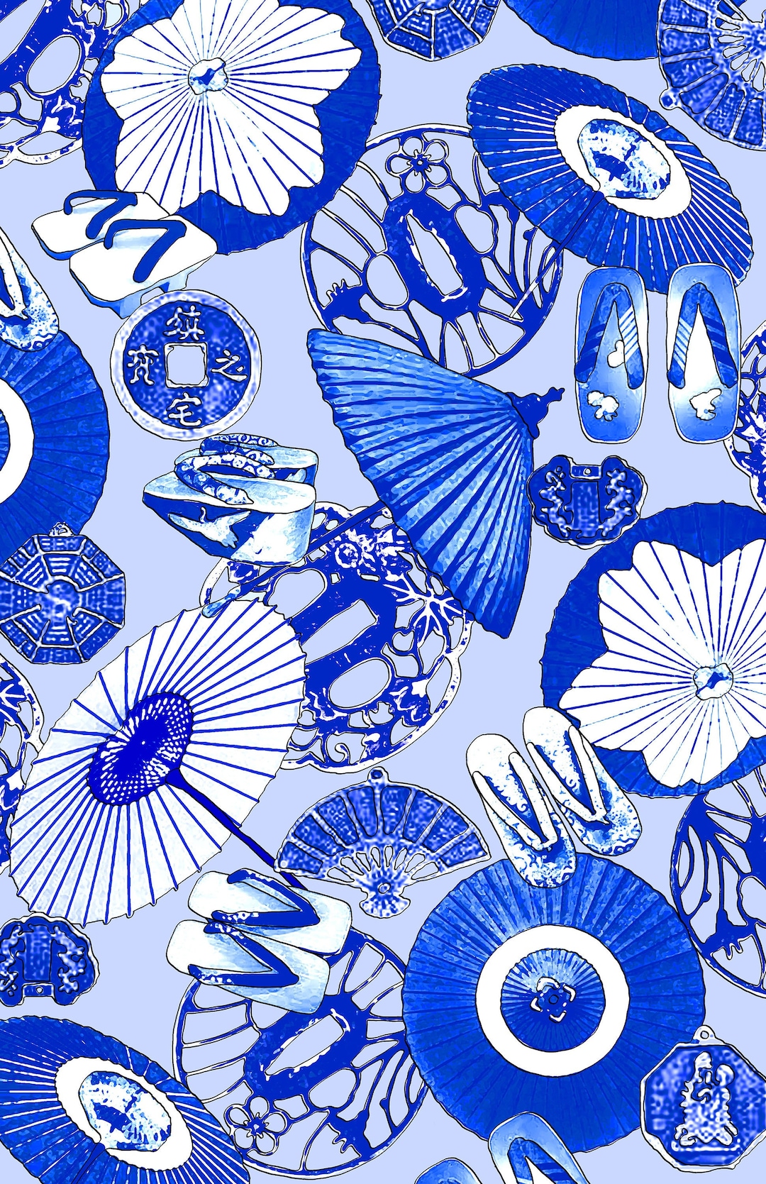 Giclée Print Asian Blue Design #6555 Textile Art/design Prints Adorning ...