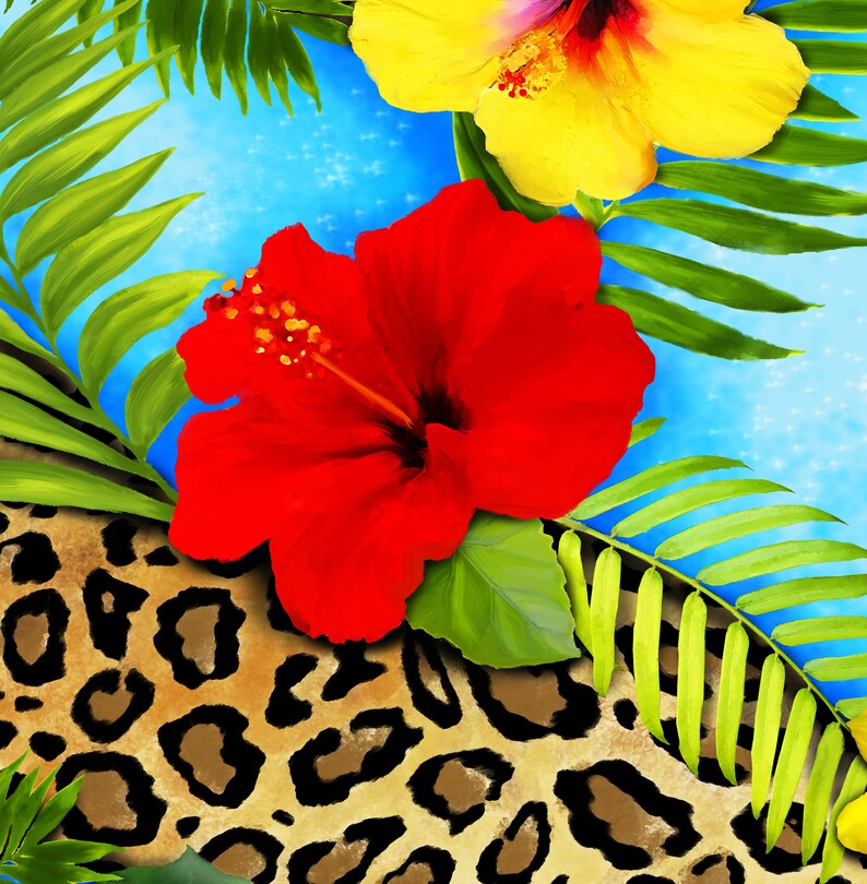 Giclée Print Tropical Leopard #6821 Textile Art/design Prints Adorning ...