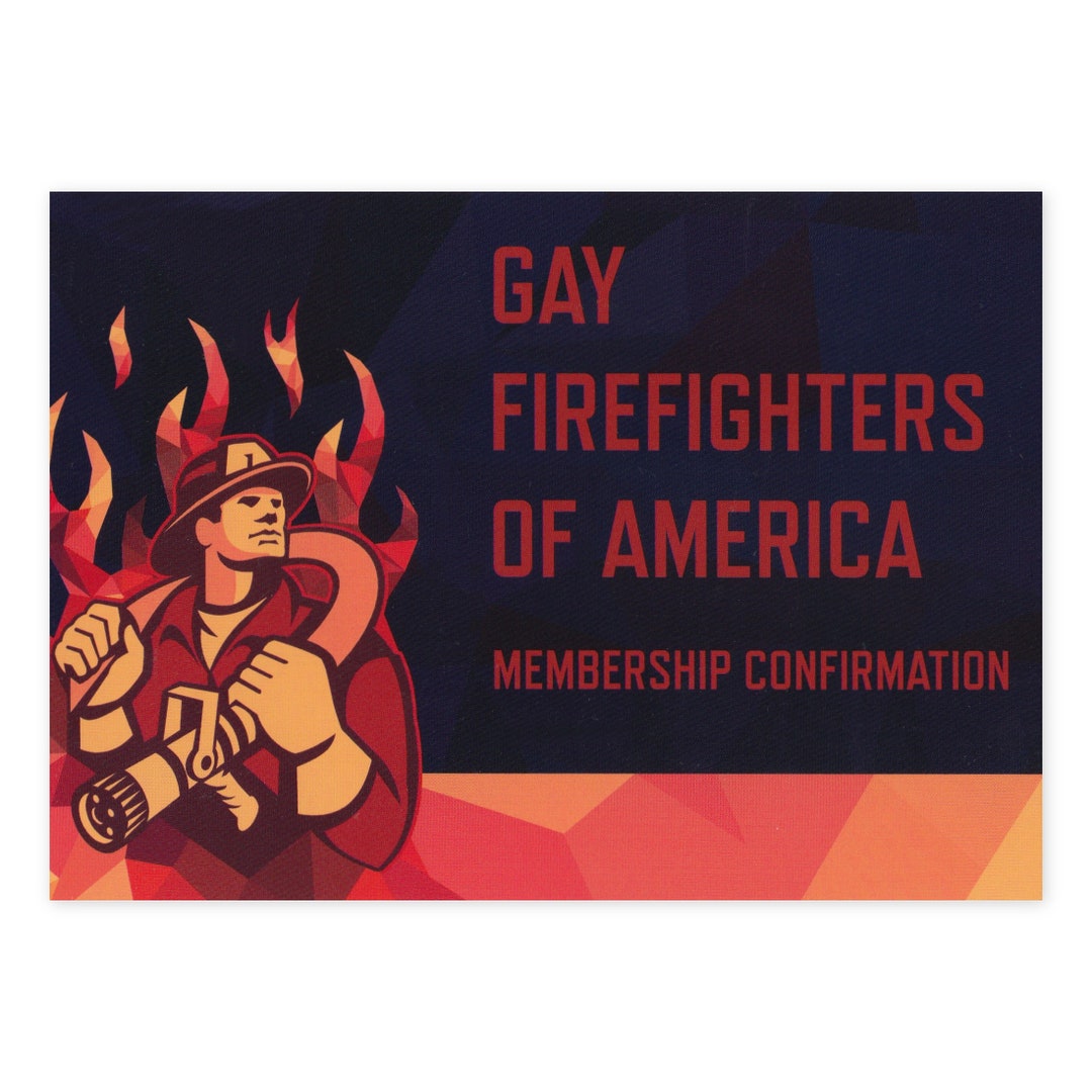 Prank Postcard Gay Firefighters of America Membership Pranks Practical ...
