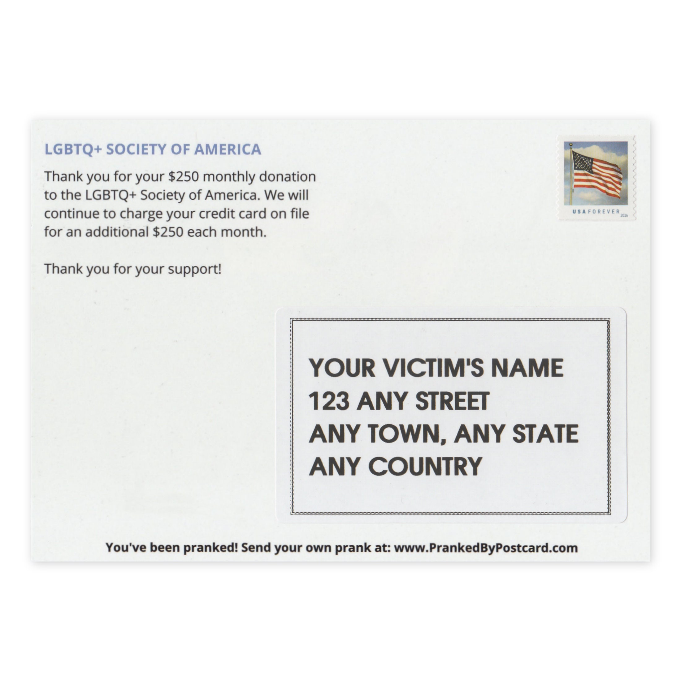 Prank Postcard Proud Ally LGBTQ Society of America Pranks - Etsy