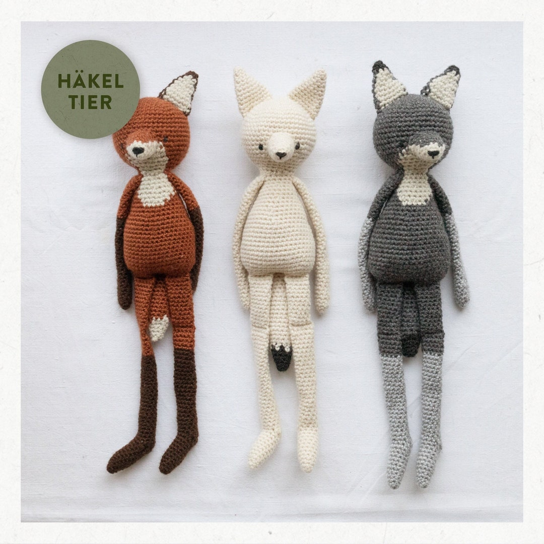 Crochet Pattern Fox & Wolf Handcrafted Plush Toy Amigurumi Little BEEP ...