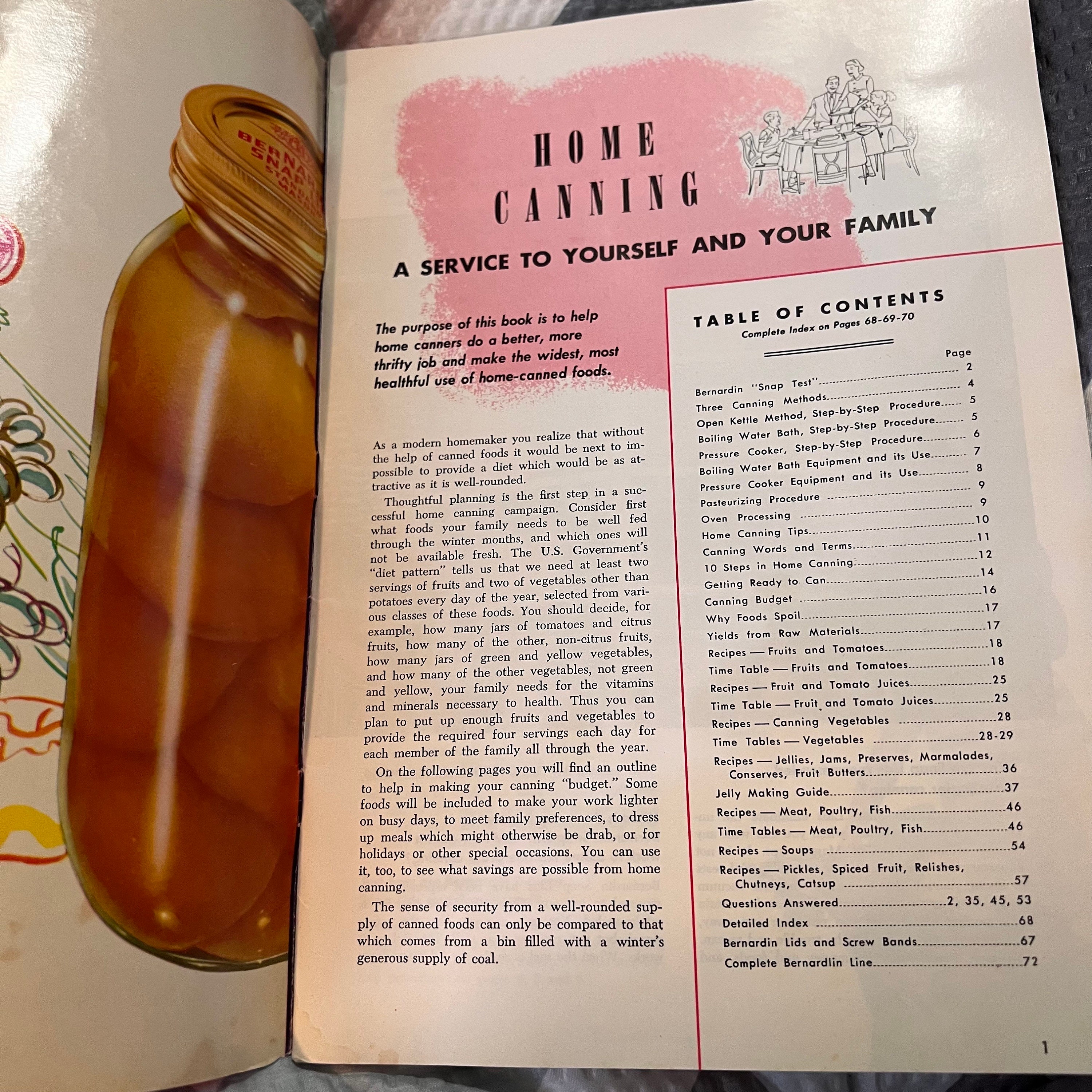 Vintage Canning Recipe Booklet, 1960's Bernardin Home Canning Guide ...