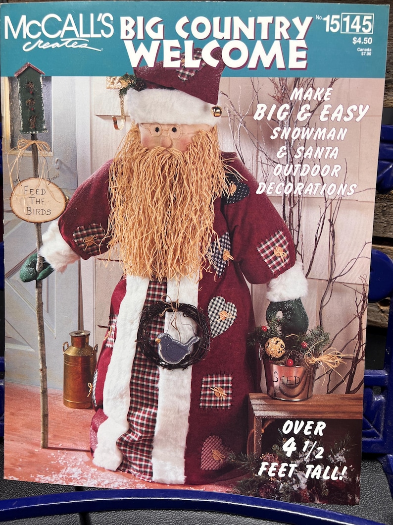 Mccall's Creates Big Country Welcome Pattern to Make Porch Santa and ...