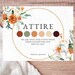 Wedding Attire Card Template Neutral Wedding Color Palette Insert Guest ...