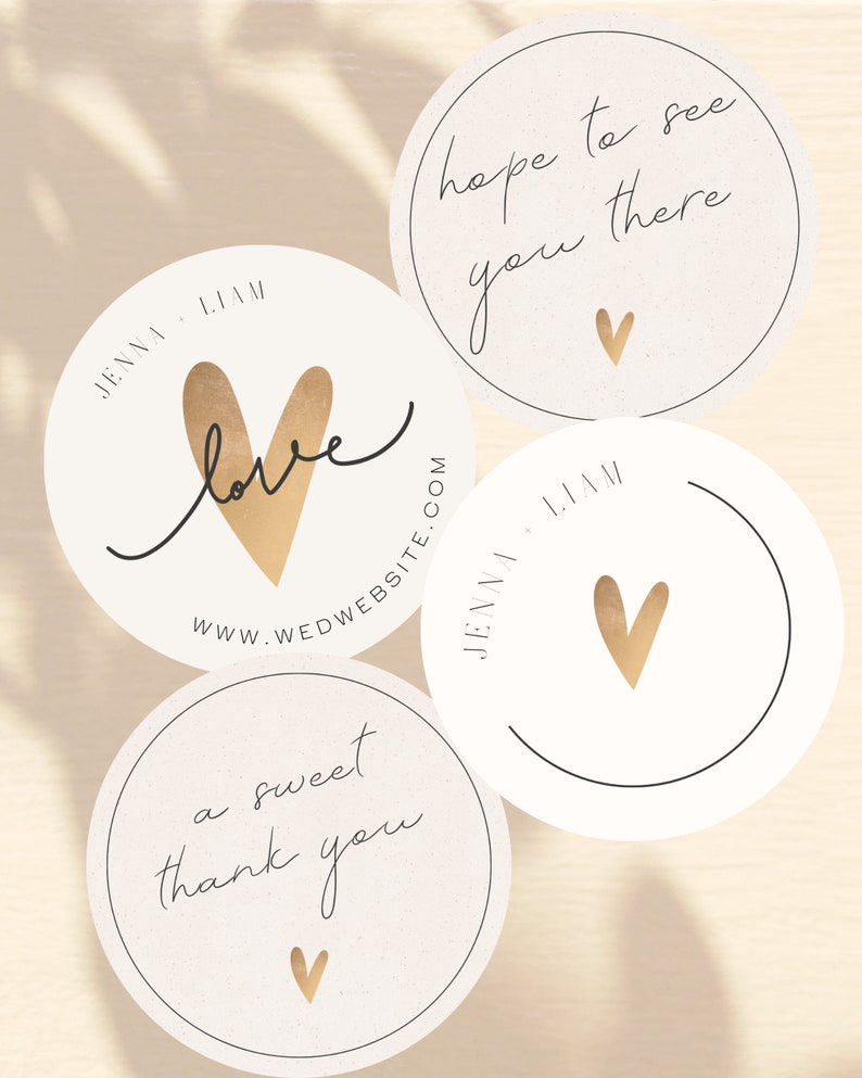 Editable Wedding Invitation Sticker Thank You Tag Template - Etsy