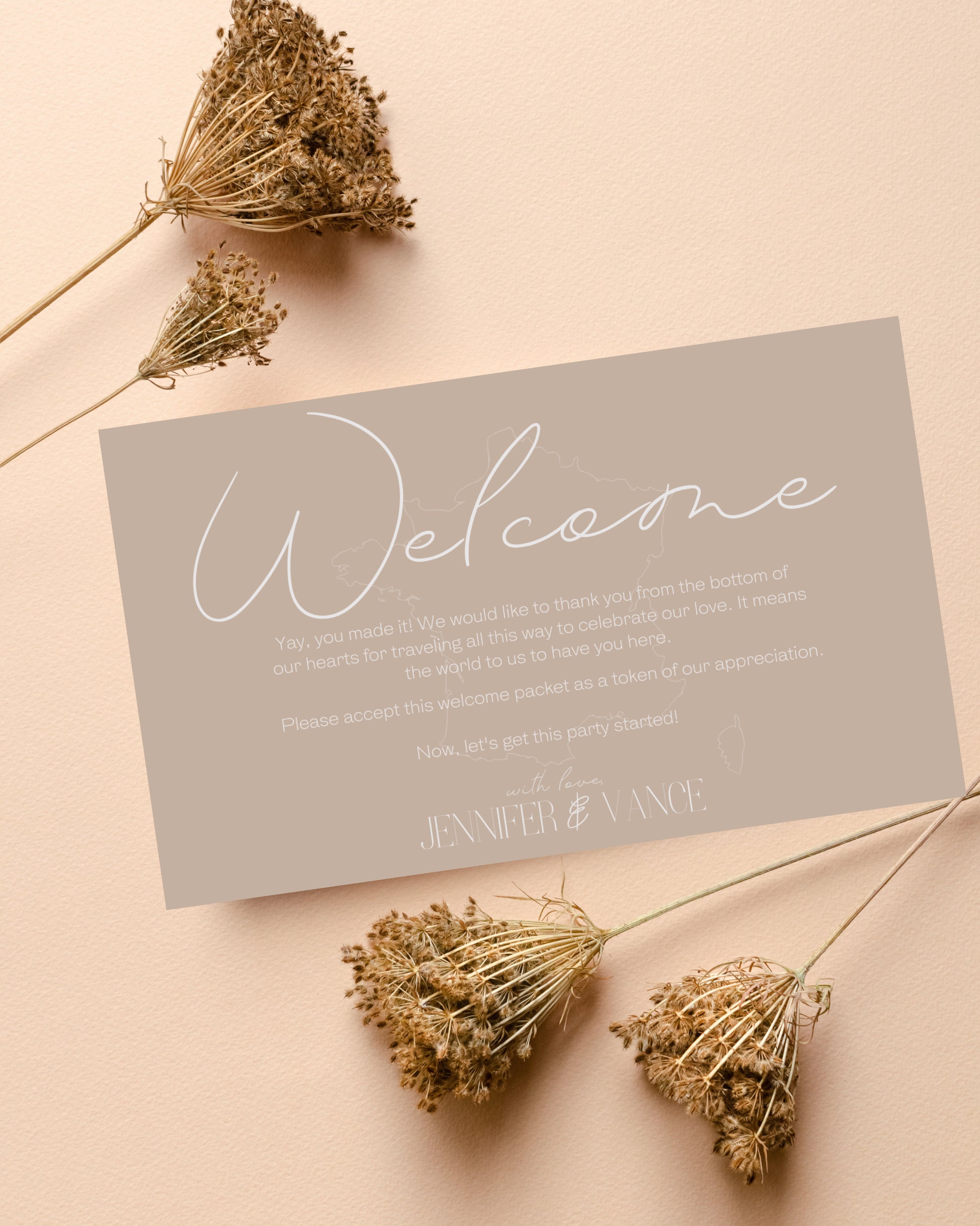 Wedding Welcome Note Destination Wedding Guest Note Neutral Wedding ...