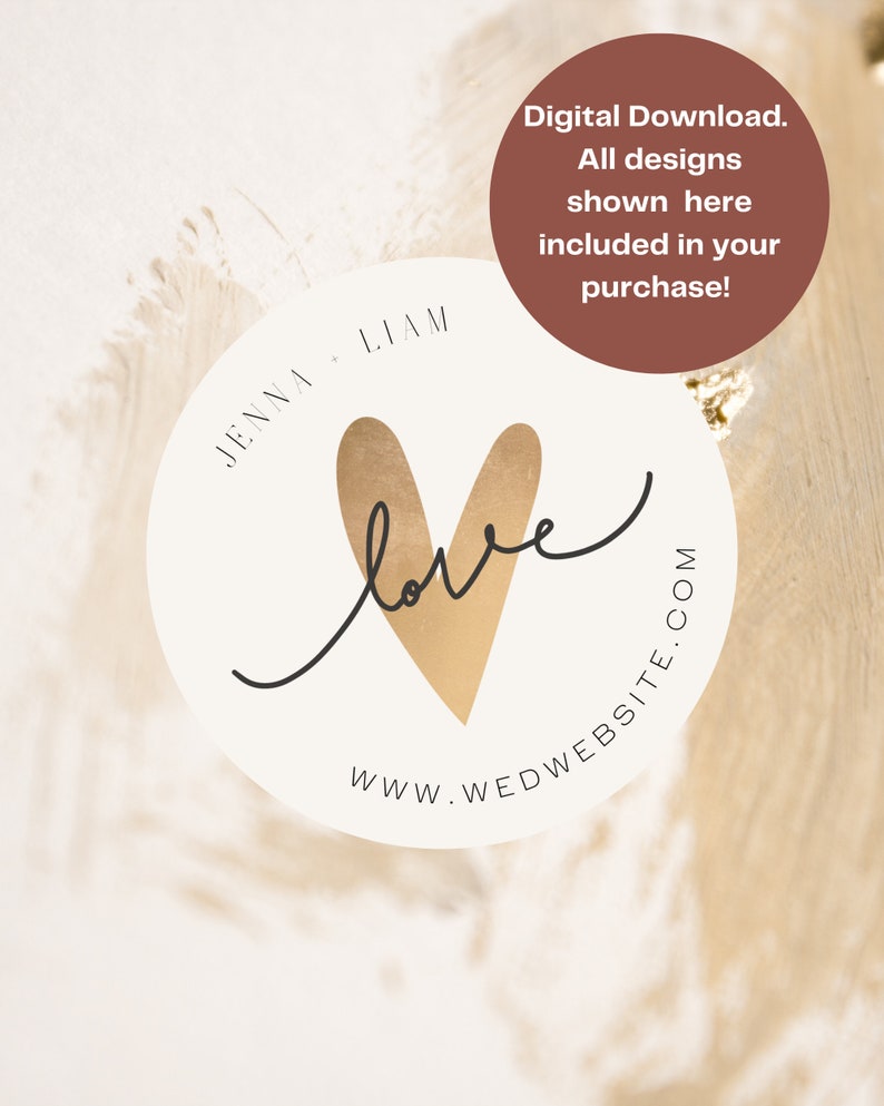 Editable Wedding Invitation Sticker Thank You Tag Template - Etsy