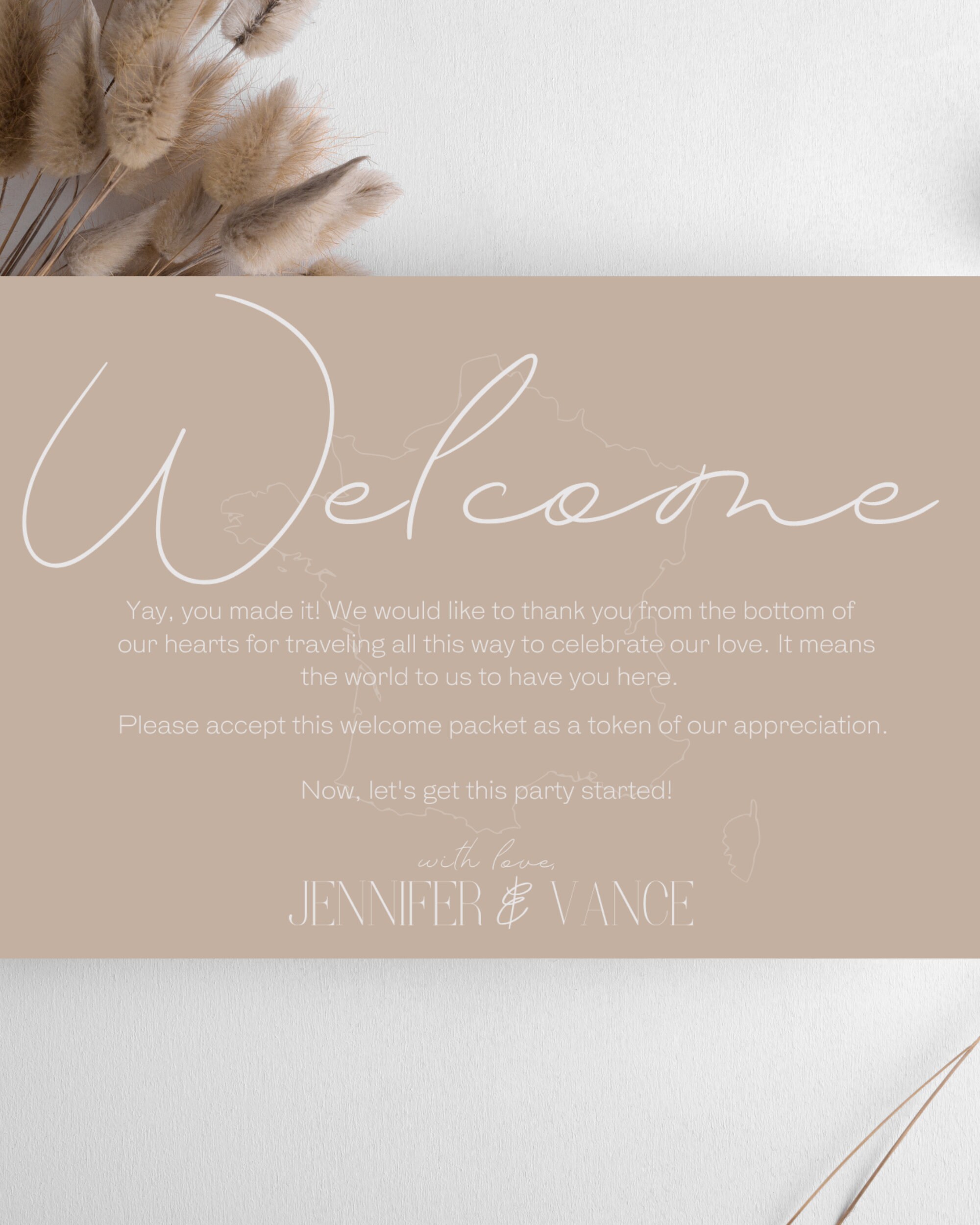 Wedding Welcome Note Destination Wedding Guest Note Neutral Wedding ...