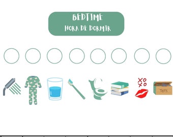 Bedtime Routine Chart English - Etsy
