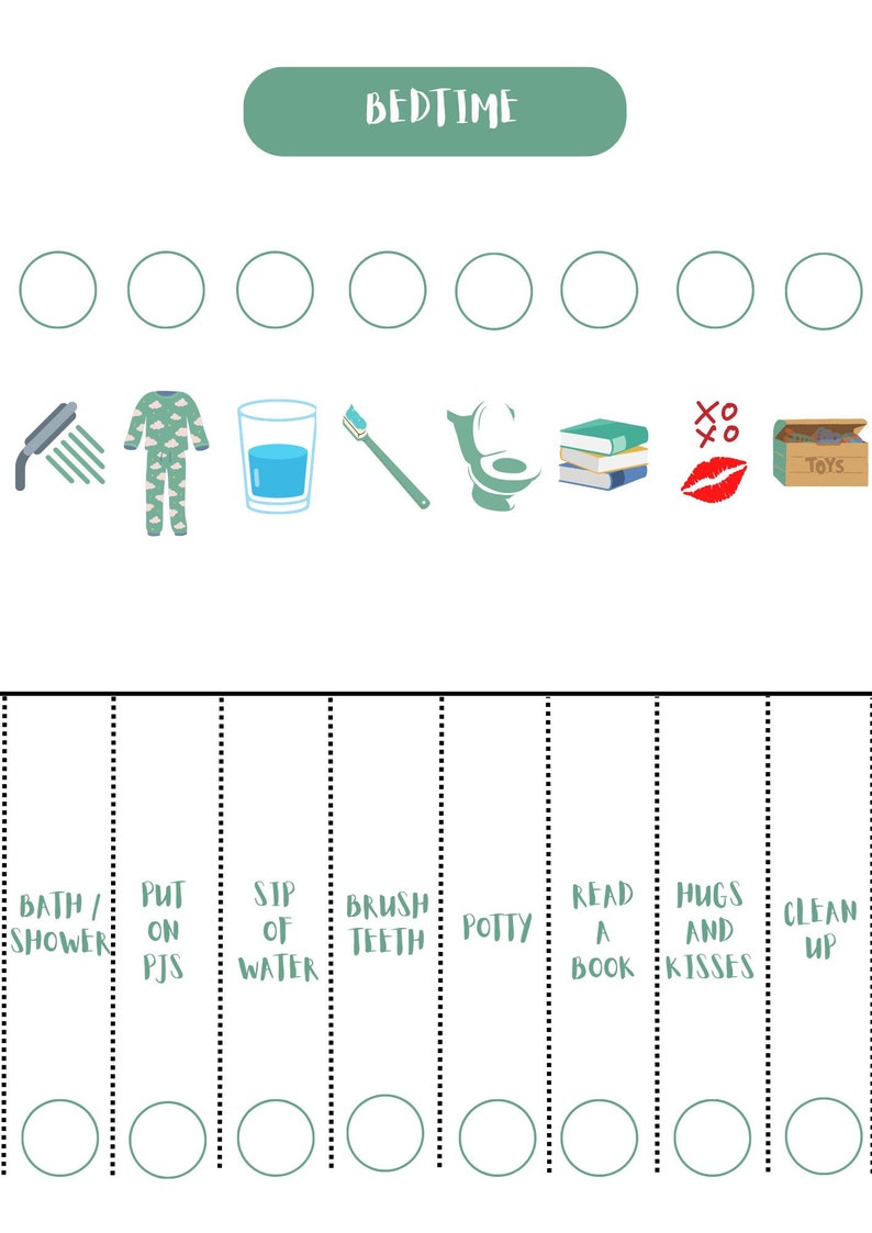 Bedtime Routine Chart - English - Etsy