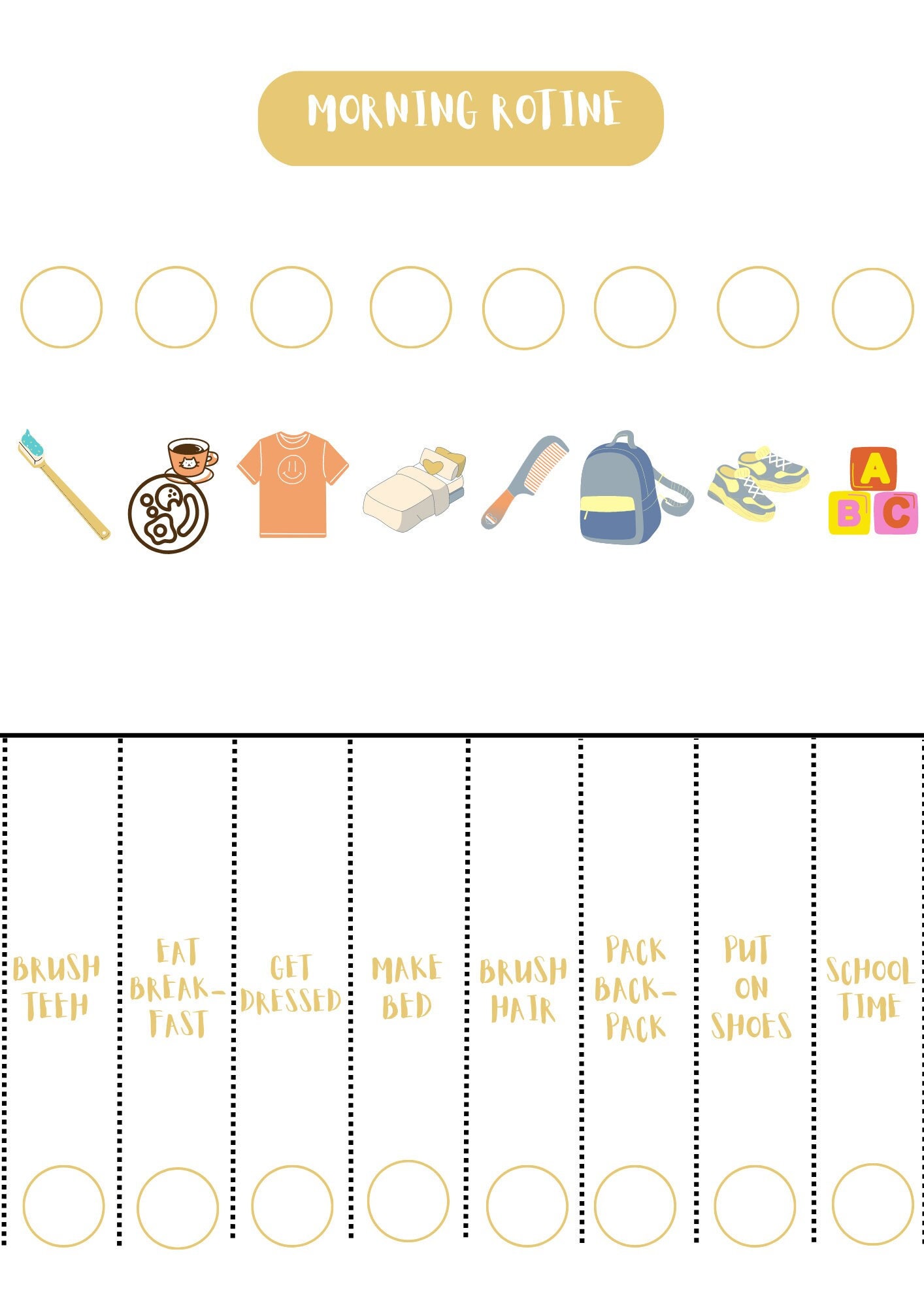 Morning Routine Chart - English - Etsy