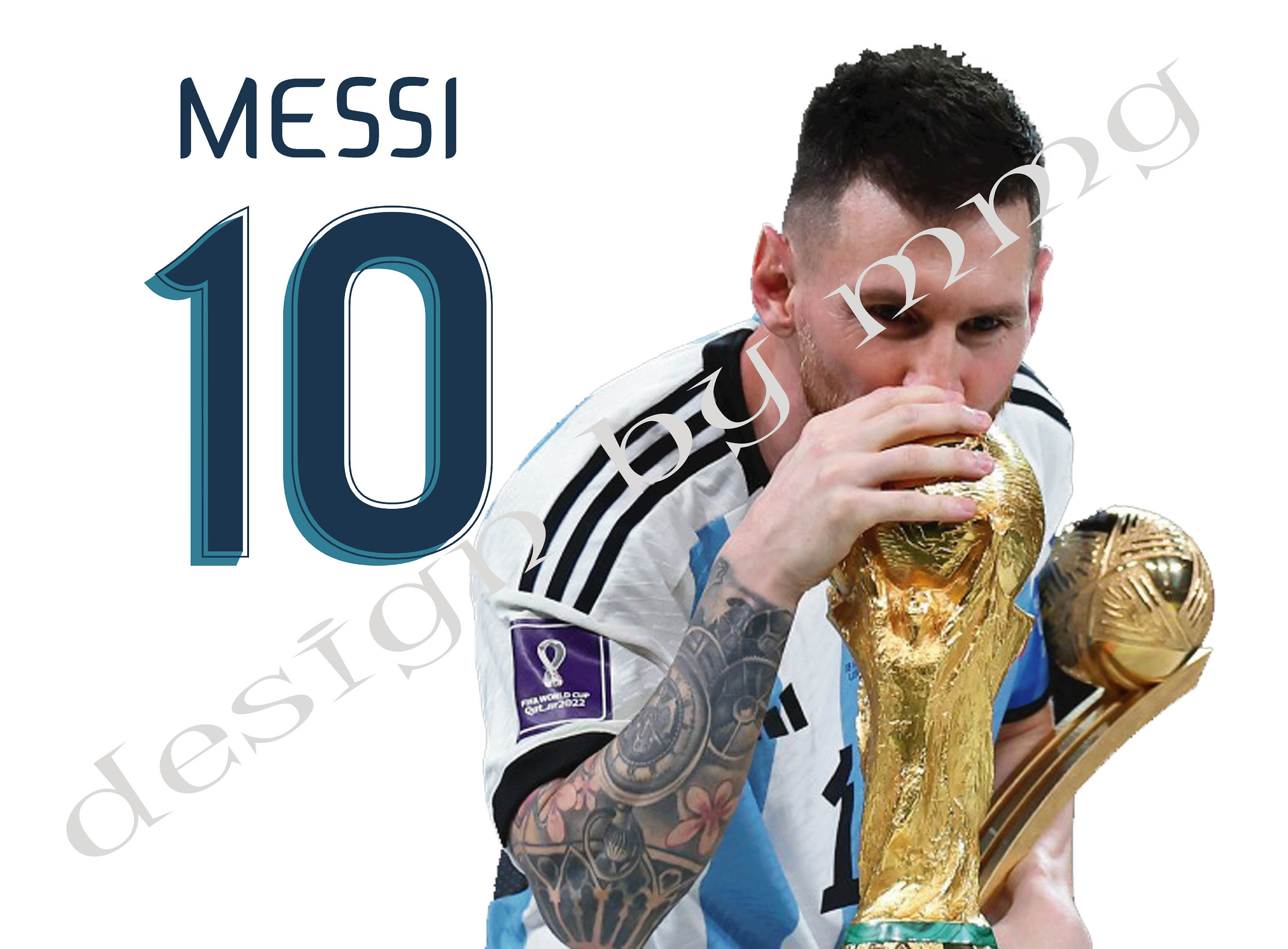 Pack 4 Pngs Lionel Messi Kissing World Cup / G.O.A.T / King Messi ...