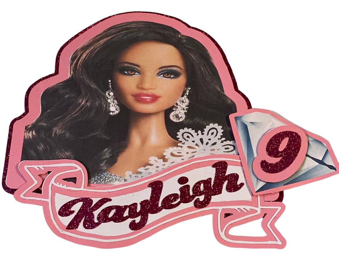 Barbie 2d Cake Topper Cake Topper Birthday Cake Topper Etsy