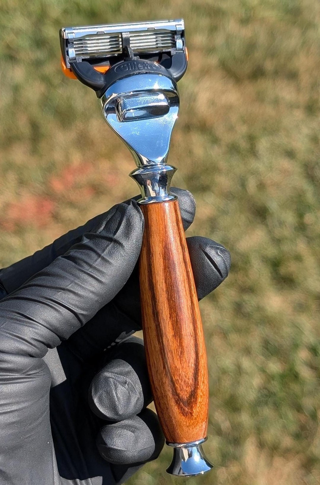 Gillette Fusion Razor Handle Hardwood Chrome - Etsy