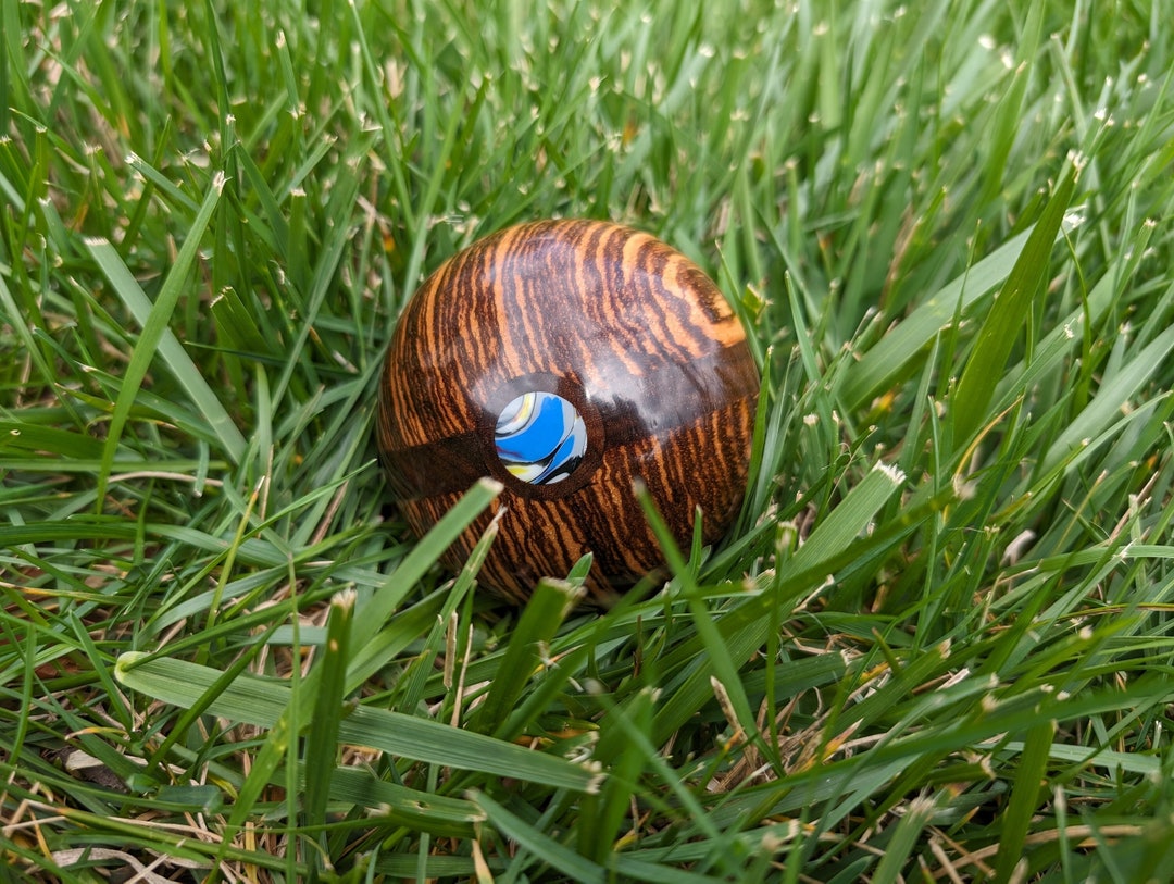 Handcrafted Wooden Pokeball - Zebrawood & Walnut - Etsy