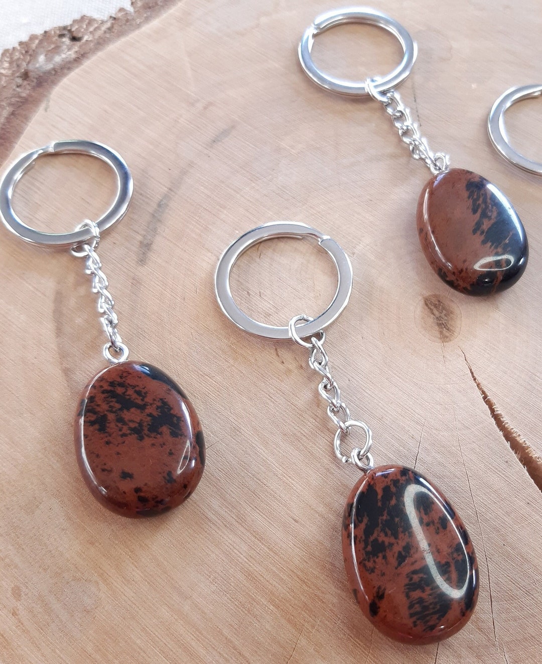 Obsidian Mahogany Key Ring - Etsy