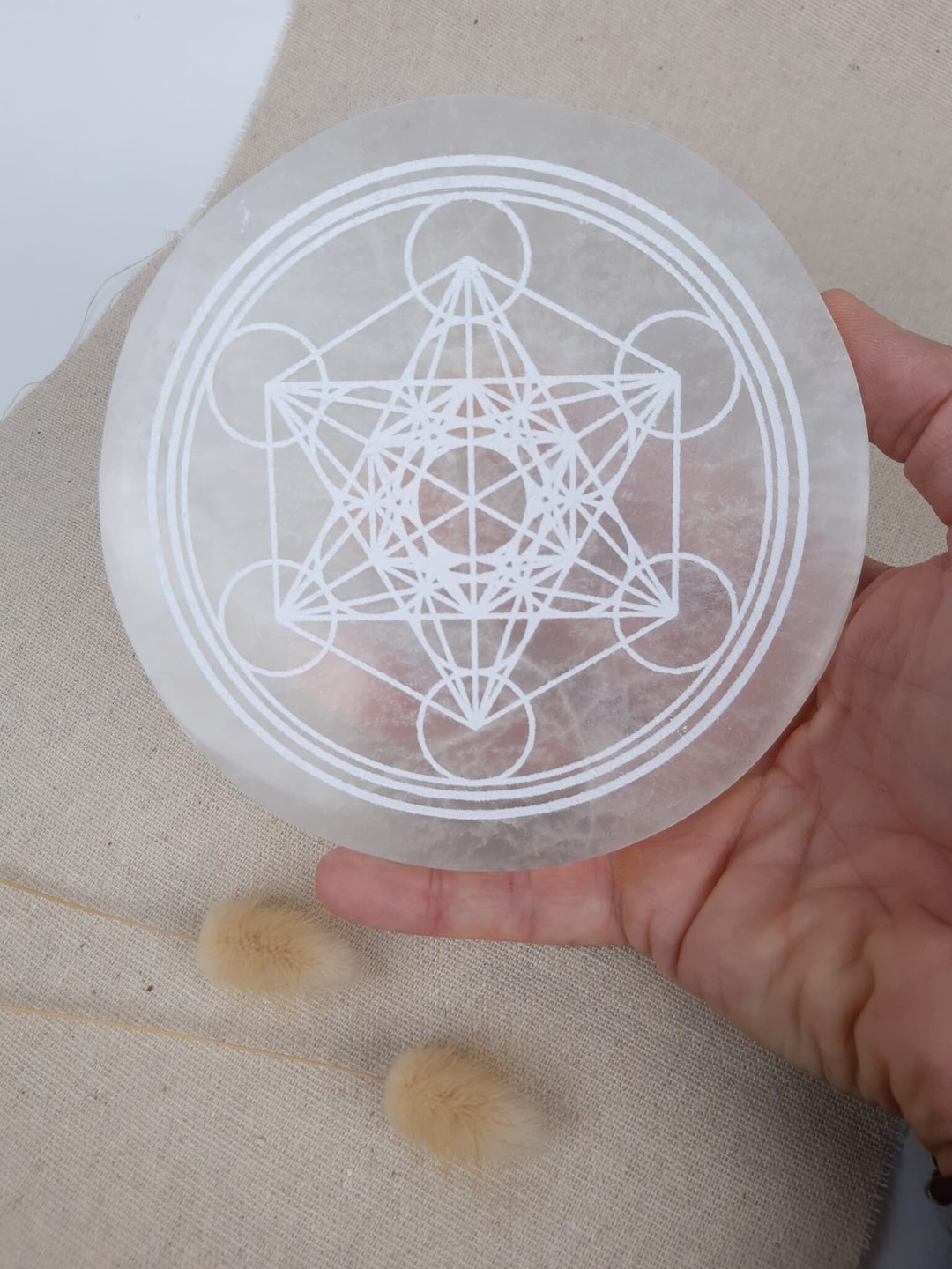 Selenite Plates, Metatron Pattern - Etsy