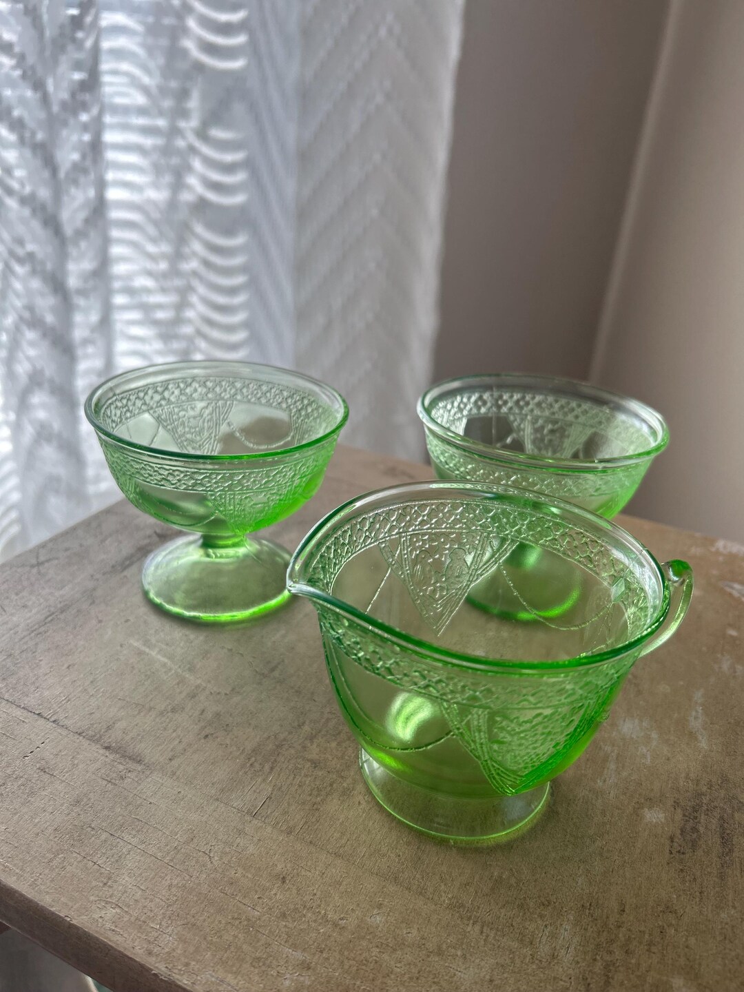 Green Hocking Glass Co. Depression Glass Set -princess Pattern-2 ...
