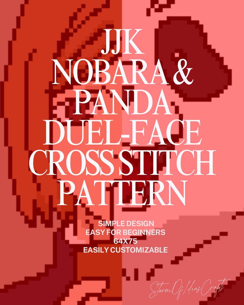 JJK Nobara & Panda Duel-face Cross Stitch Pattern - Etsy
