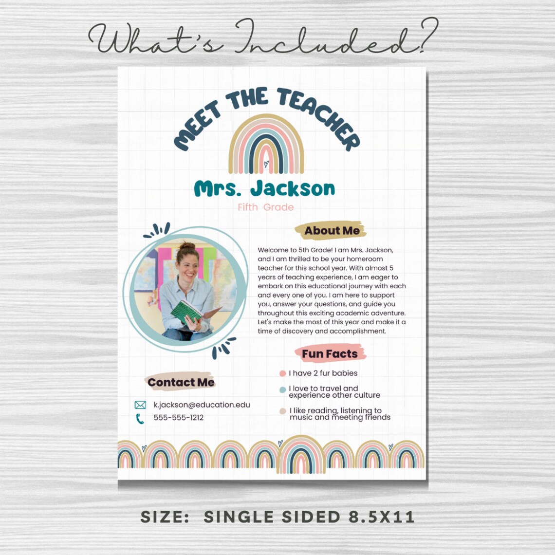 Back to School Letter, Meet the Teacher Editable Template, Boho Rainbow ...