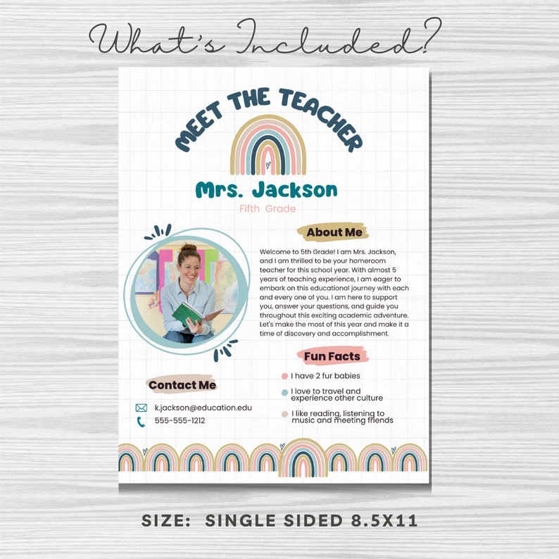 Back to School Letter, Meet the Teacher Editable Template, Boho Rainbow ...