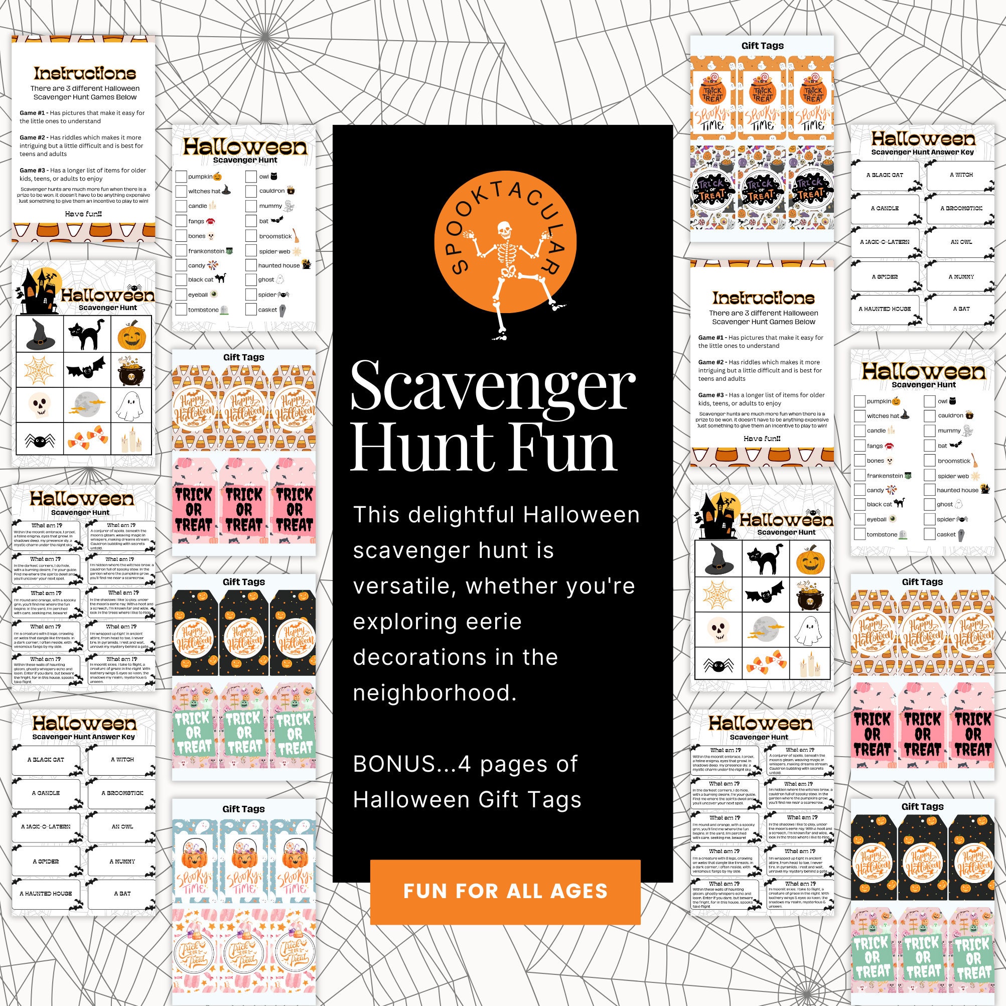 Halloween Riddles Game Printable Halloween Scavenger Hunt - Etsy