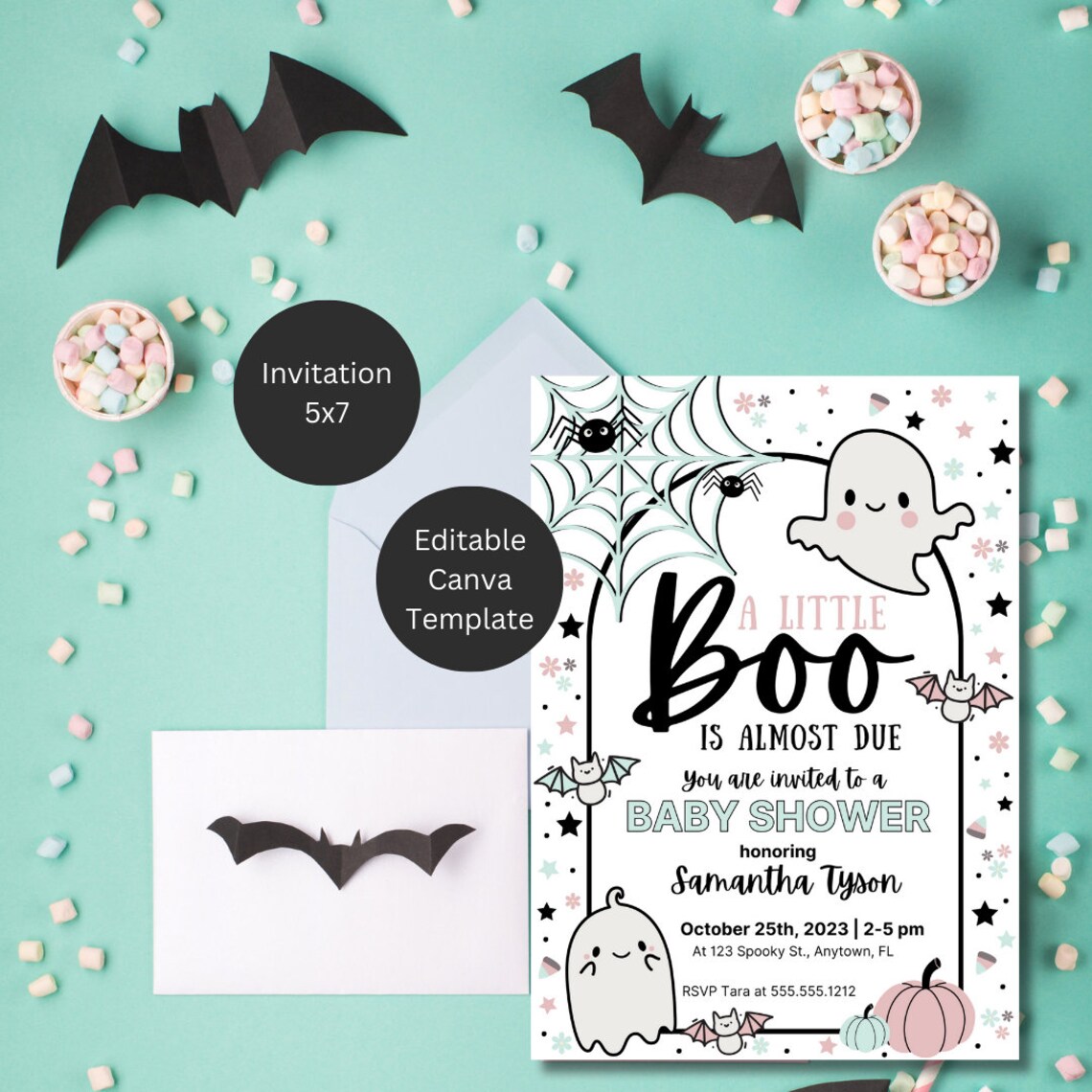 A Little Boo is Due Halloween Invitation Baby Shower - Etsy