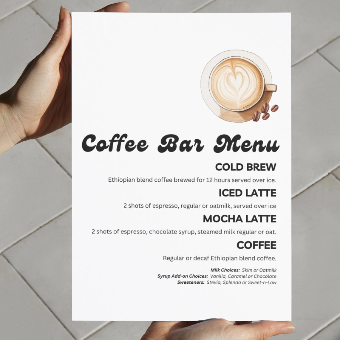 Editable Coffee Bar Sign, Wedding Signage, Love is Brewing Coffee Menu ...