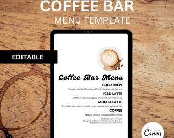 Love is Brewing Coffee Menu Sign Template, Minimalistic Wedding Coffee ...