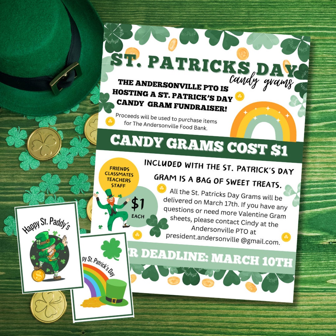 St. Patrick's Day Lucky Gram Flyer Editable Template, Saint Patrick's ...