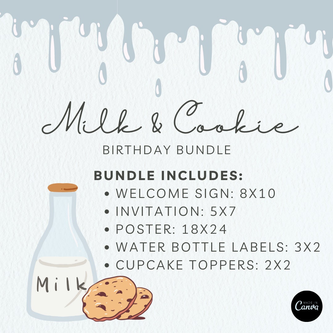 Milk and Cookies Birthday Invitation, Milk and Cookies Party Invitation ...
