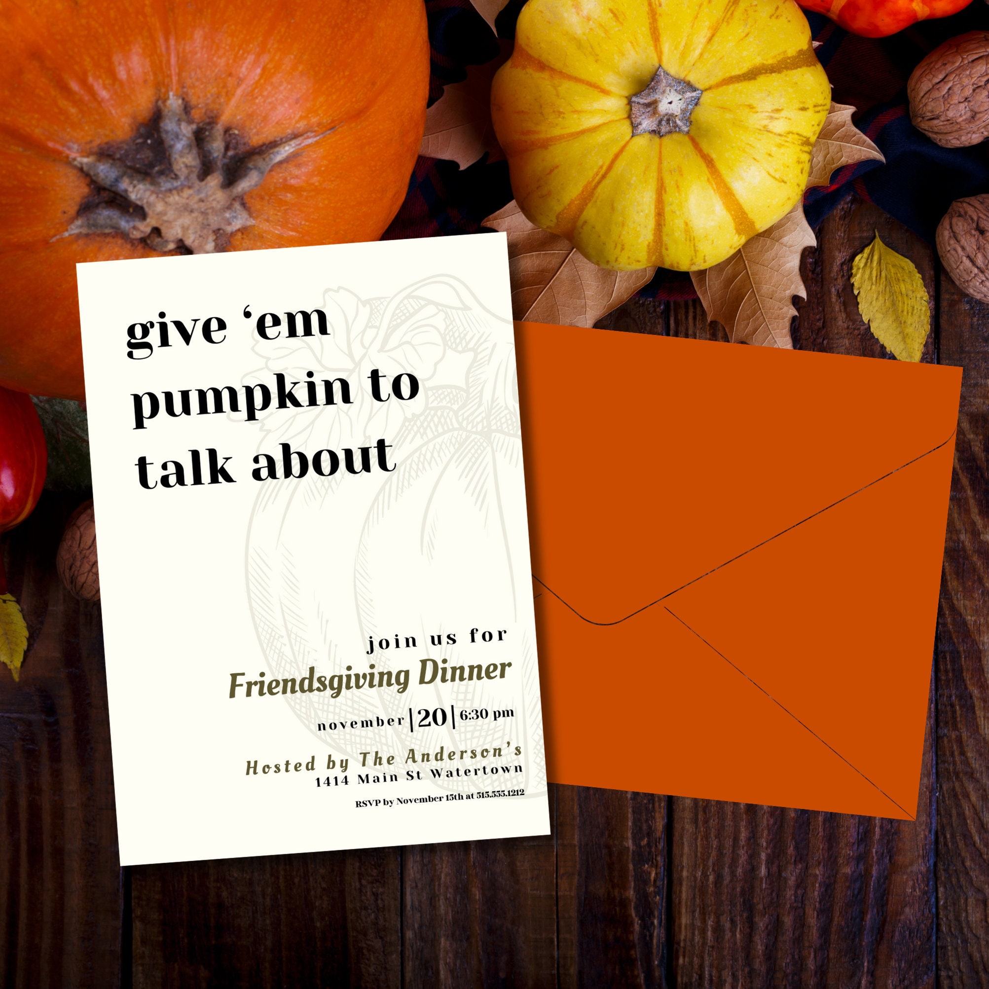 Editable Friendsgiving Invitation Template Thanksgiving - Etsy