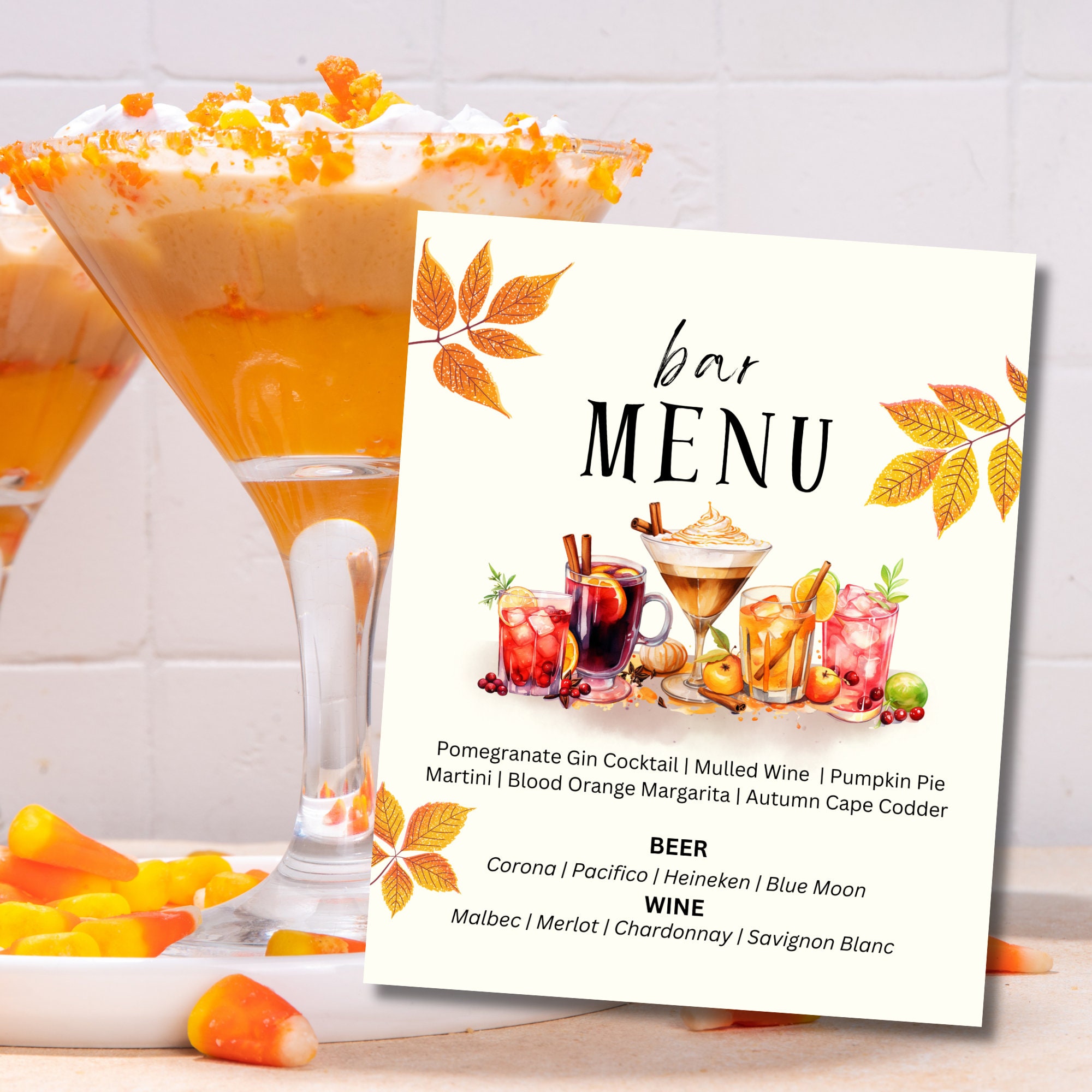 Editable Fall Signature Drinks Sign Autumn Signature - Etsy